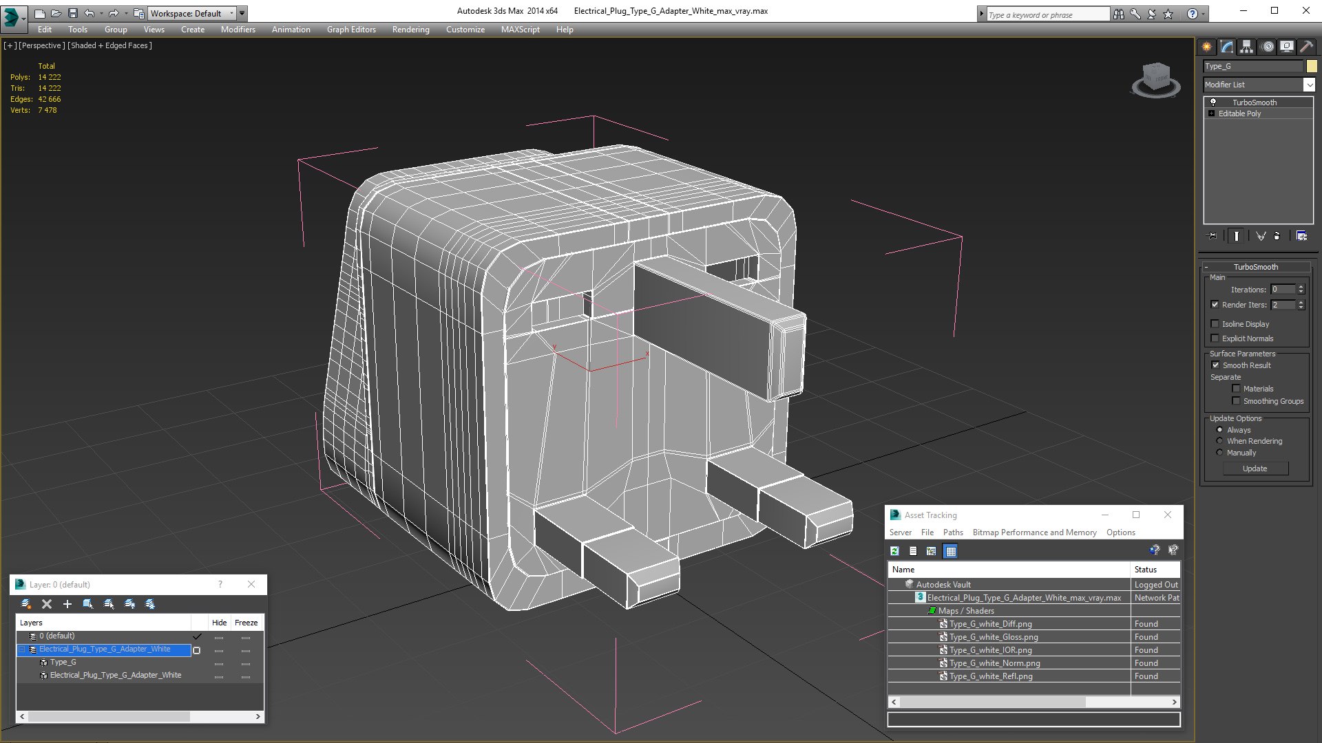Electrical Plug Type G Adapter White 3D - TurboSquid 1838127