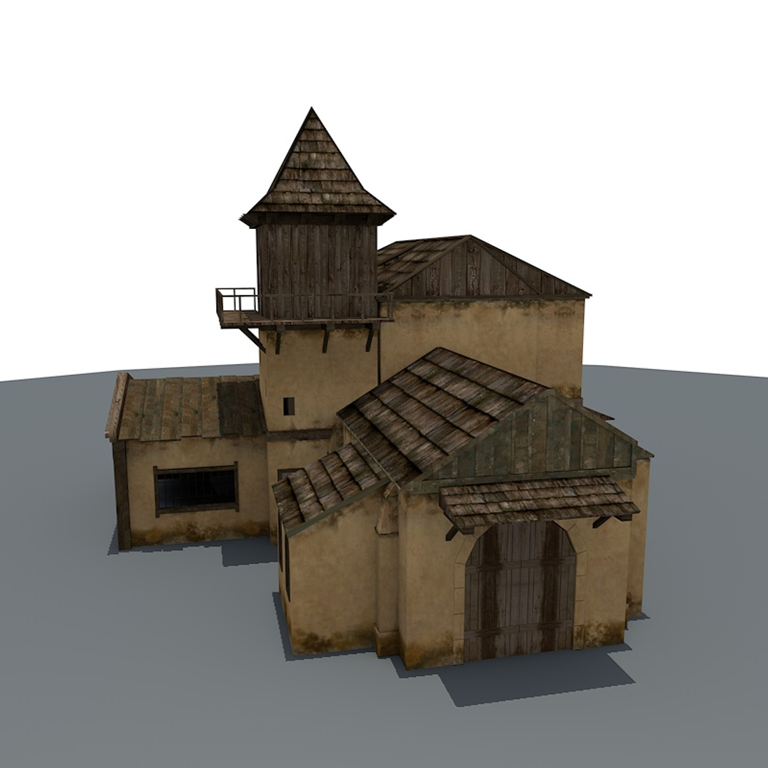 3ds medieval house buildings