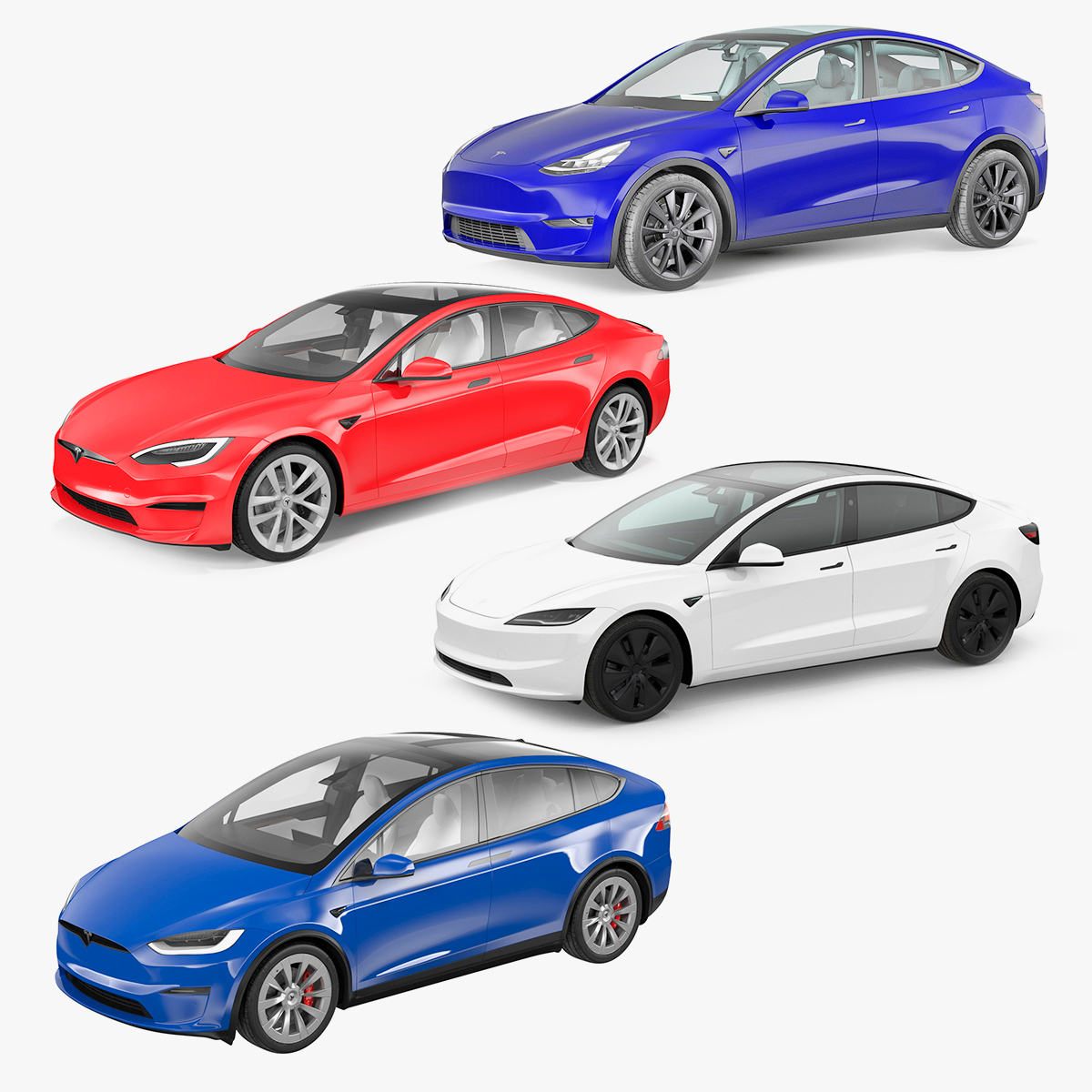 modelo 3d Colección de coches Tesla 6 - TurboSquid 2385597