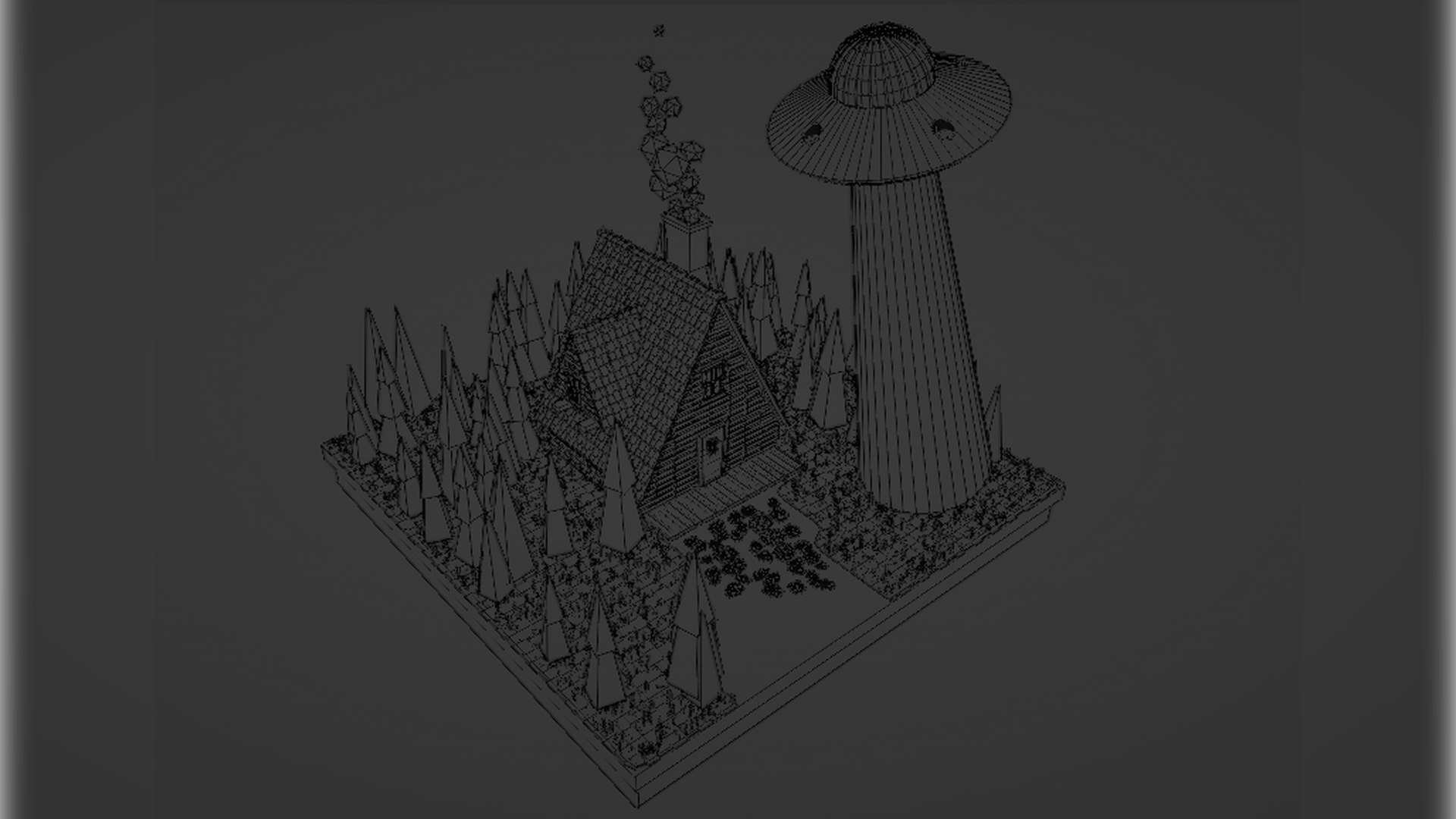 House With UFO Model - TurboSquid 1969789