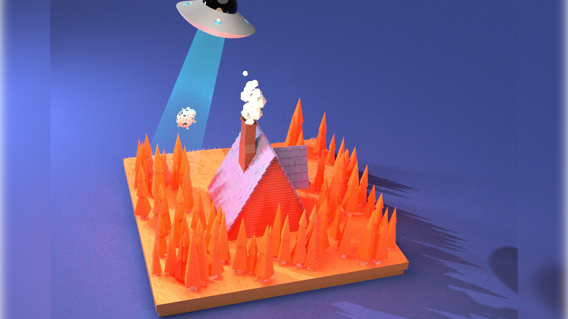 House With UFO Model - TurboSquid 1969789
