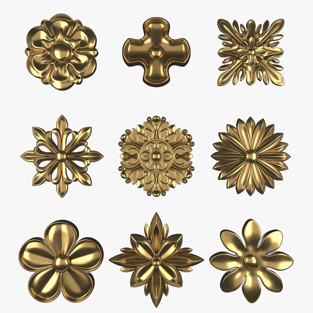 Ornament Element Pack 08 3D model - TurboSquid 2081302
