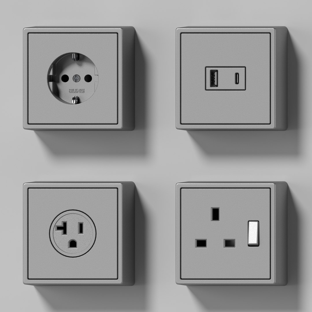 JUNG LS Cube Switches And Sockets Kit 80 Items 3D Model - TurboSquid ...