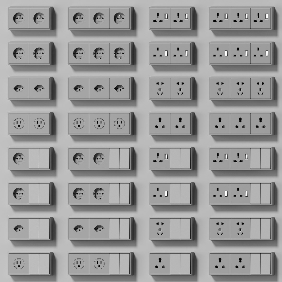 JUNG LS Cube Switches And Sockets Kit 80 Items 3D Model - TurboSquid ...