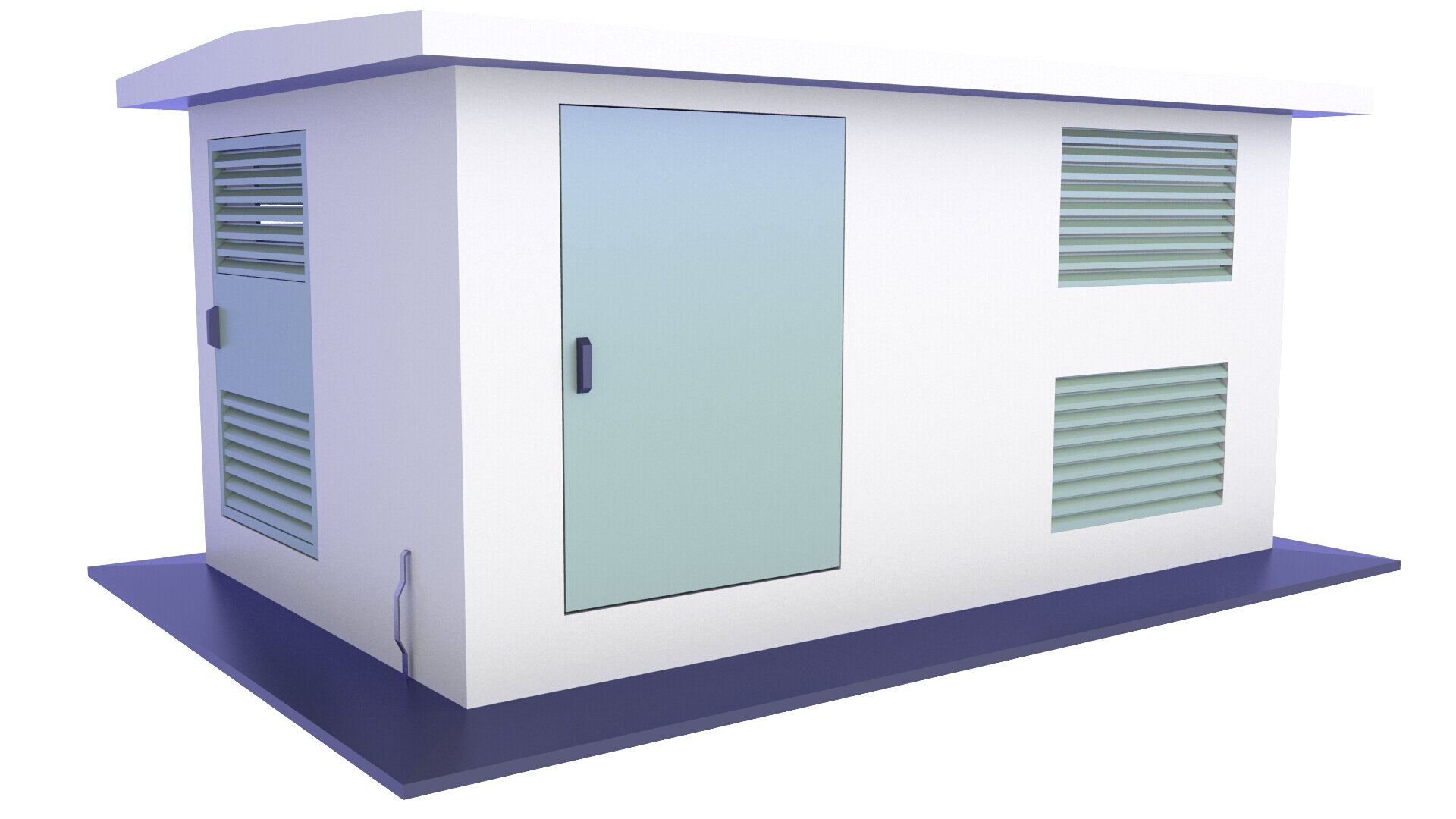 3D Precast Concrete Substation Building Low Poly 11 - TurboSquid 2096703