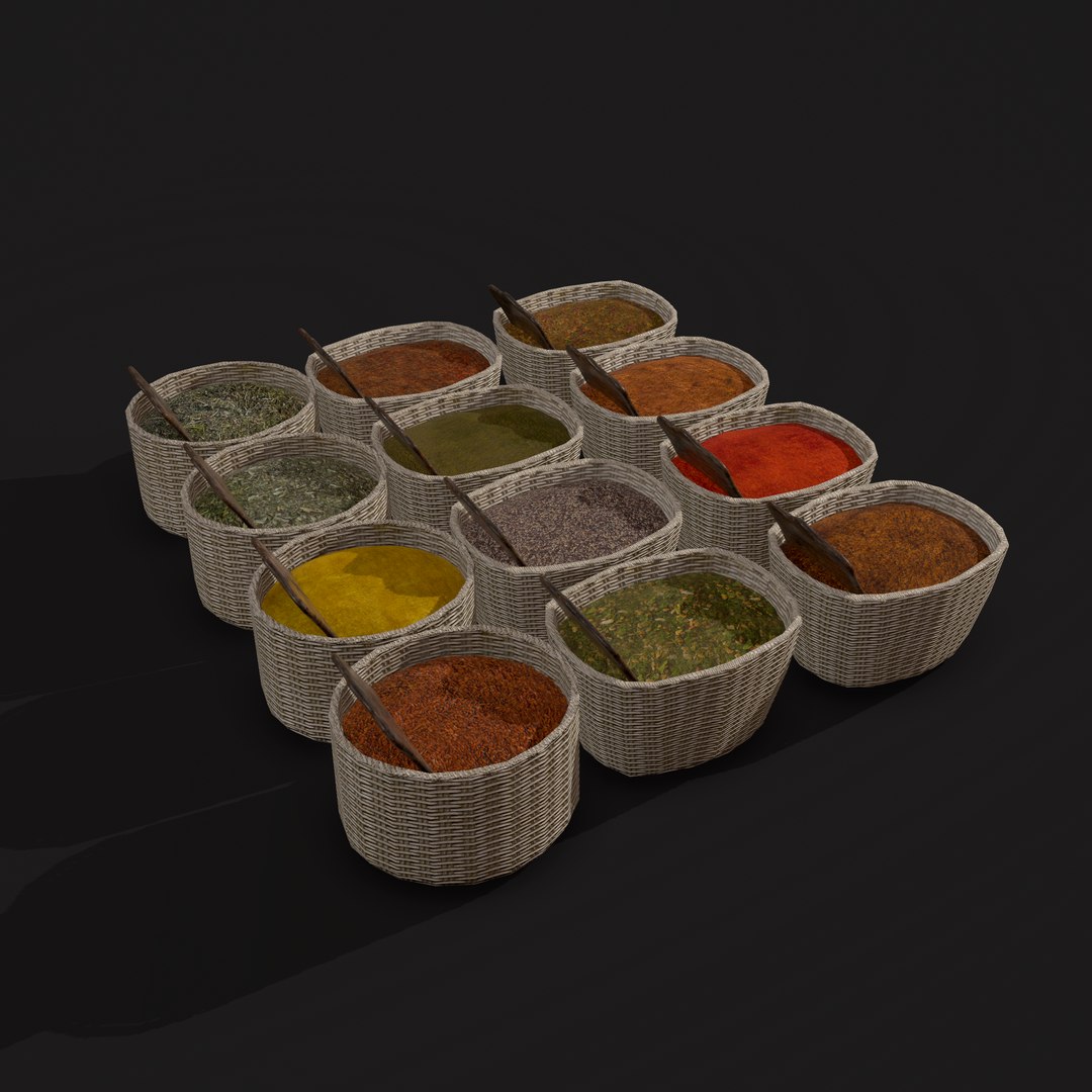 3D model Baskets and spices - TurboSquid 1768362