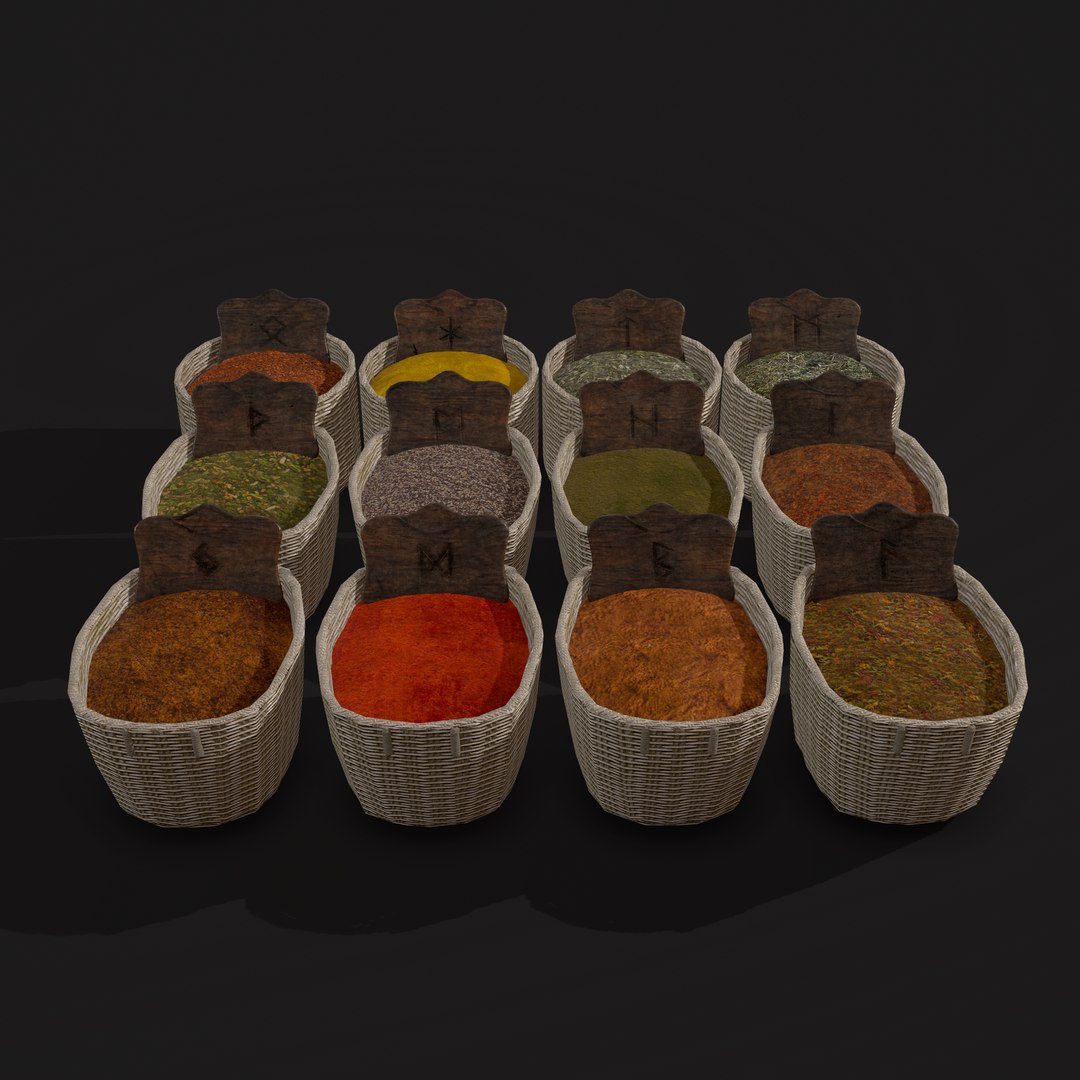 3D model Baskets and spices - TurboSquid 1768362