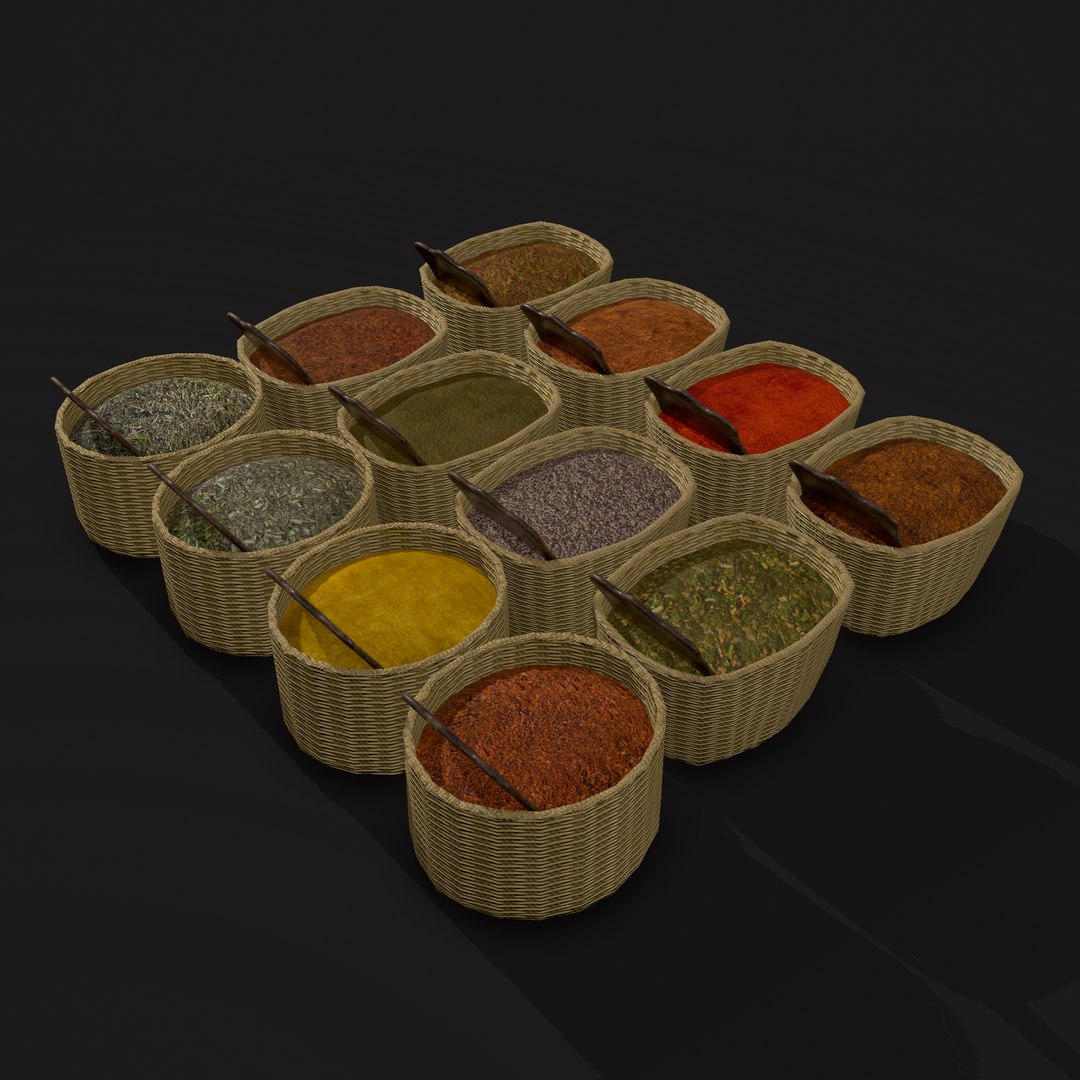 3D model Baskets and spices - TurboSquid 1768362