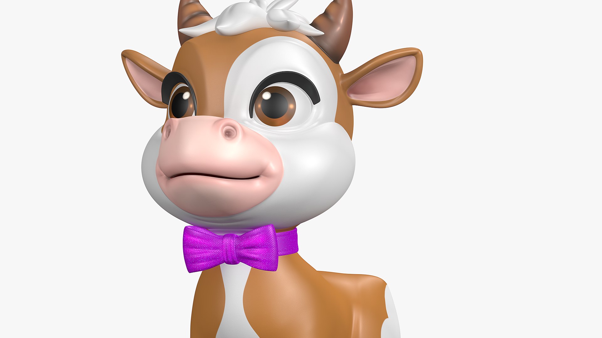 3D Model Cartoon Cow Brown Character 8k - TurboSquid 1944261