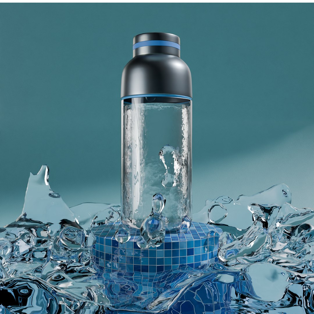 3D Water Bottle 3D Model Splash Animation Model - TurboSquid 2175991