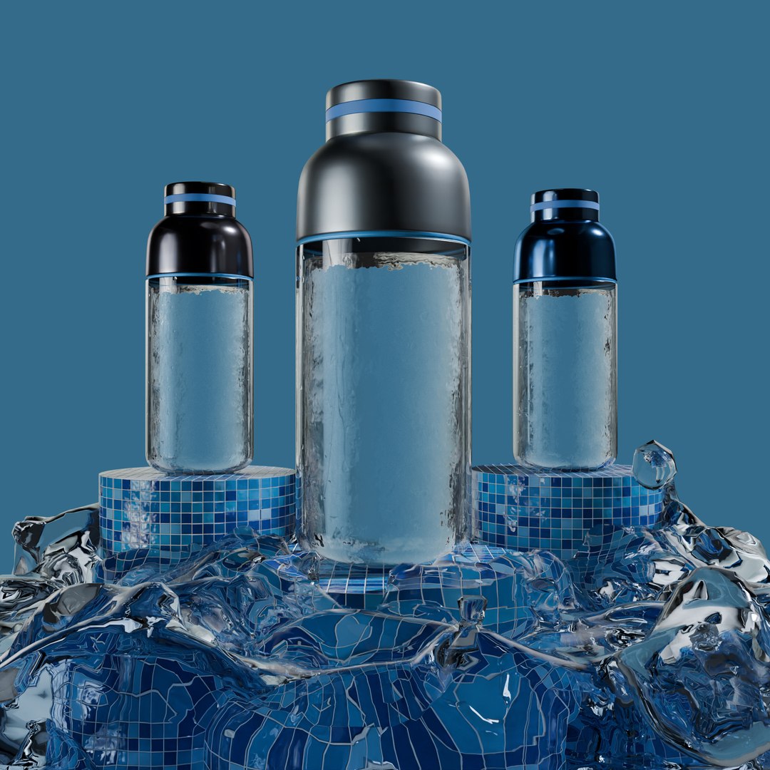 3D Water Bottle 3D Model Splash Animation Model - TurboSquid 2175991