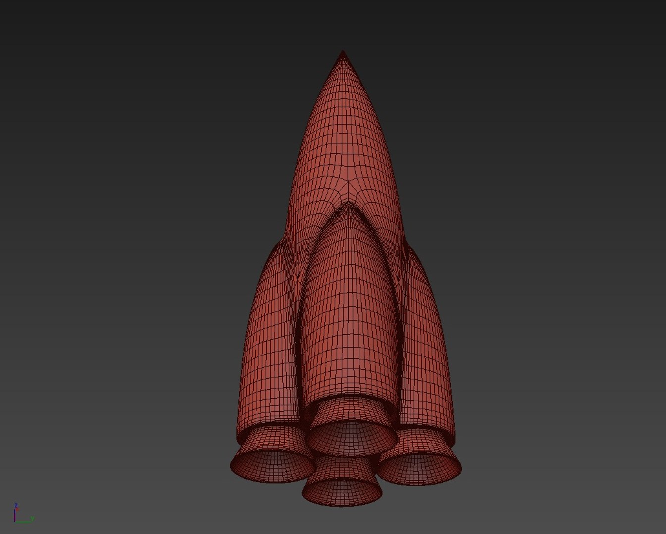 3D Retro Rocket Model - TurboSquid 1492155