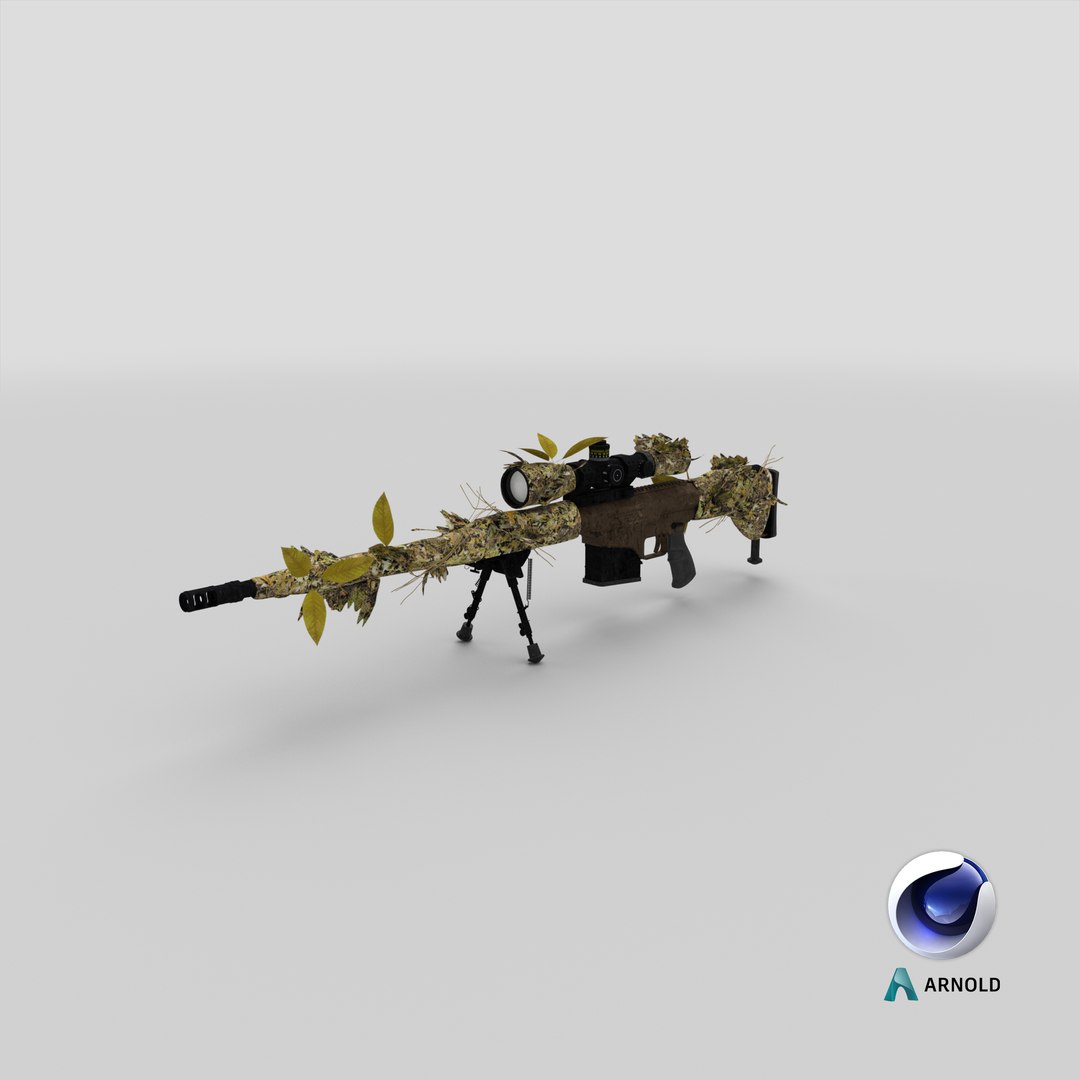 3D Rifle Barrett M98B Leaf Wrap - TurboSquid 1989369