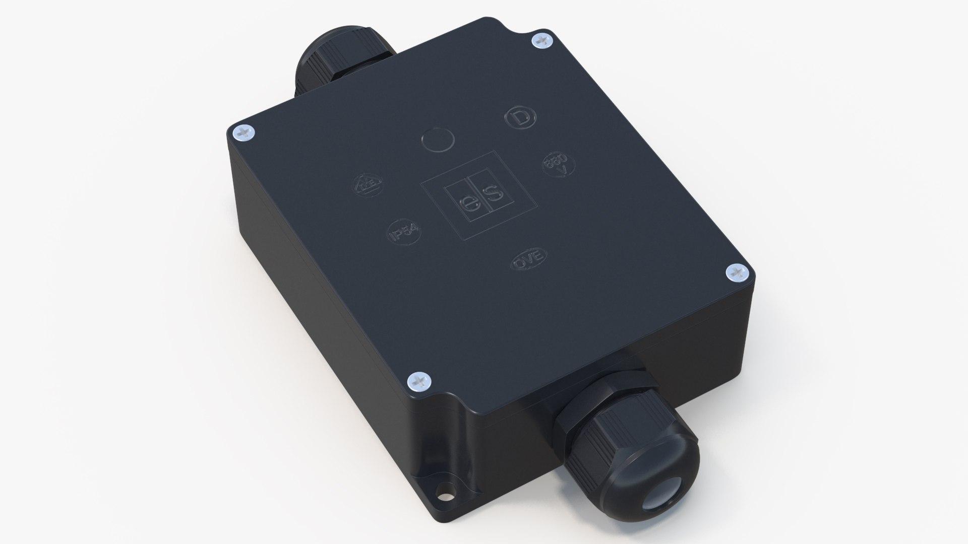 Black Closed Junction Box for 2 Wires 3D - TurboSquid 1910057