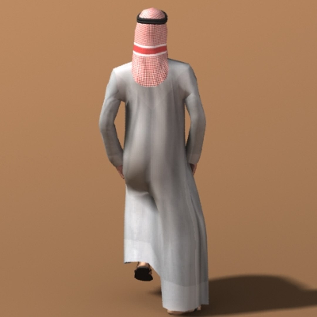 3d arab man character rigged model