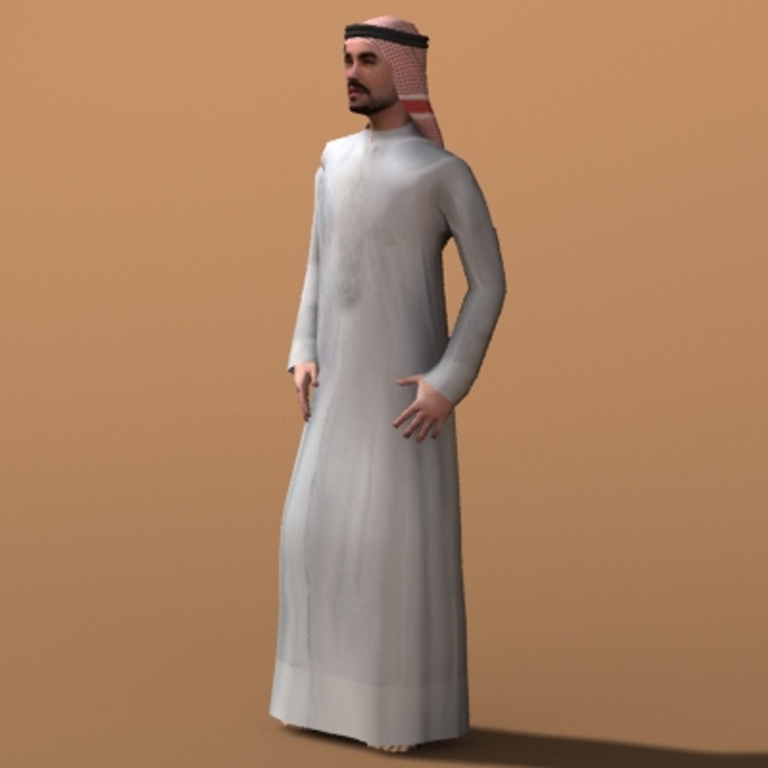 3d arab man character rigged model