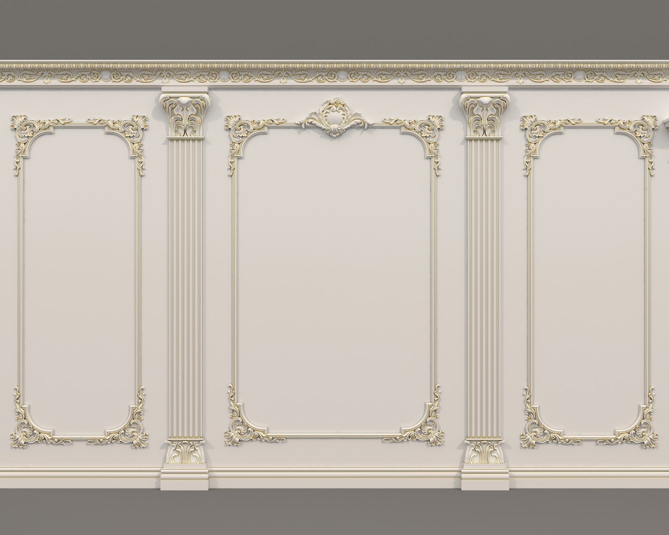 3D Wall Molding In Classic French Style 27 Model - TurboSquid 2198066