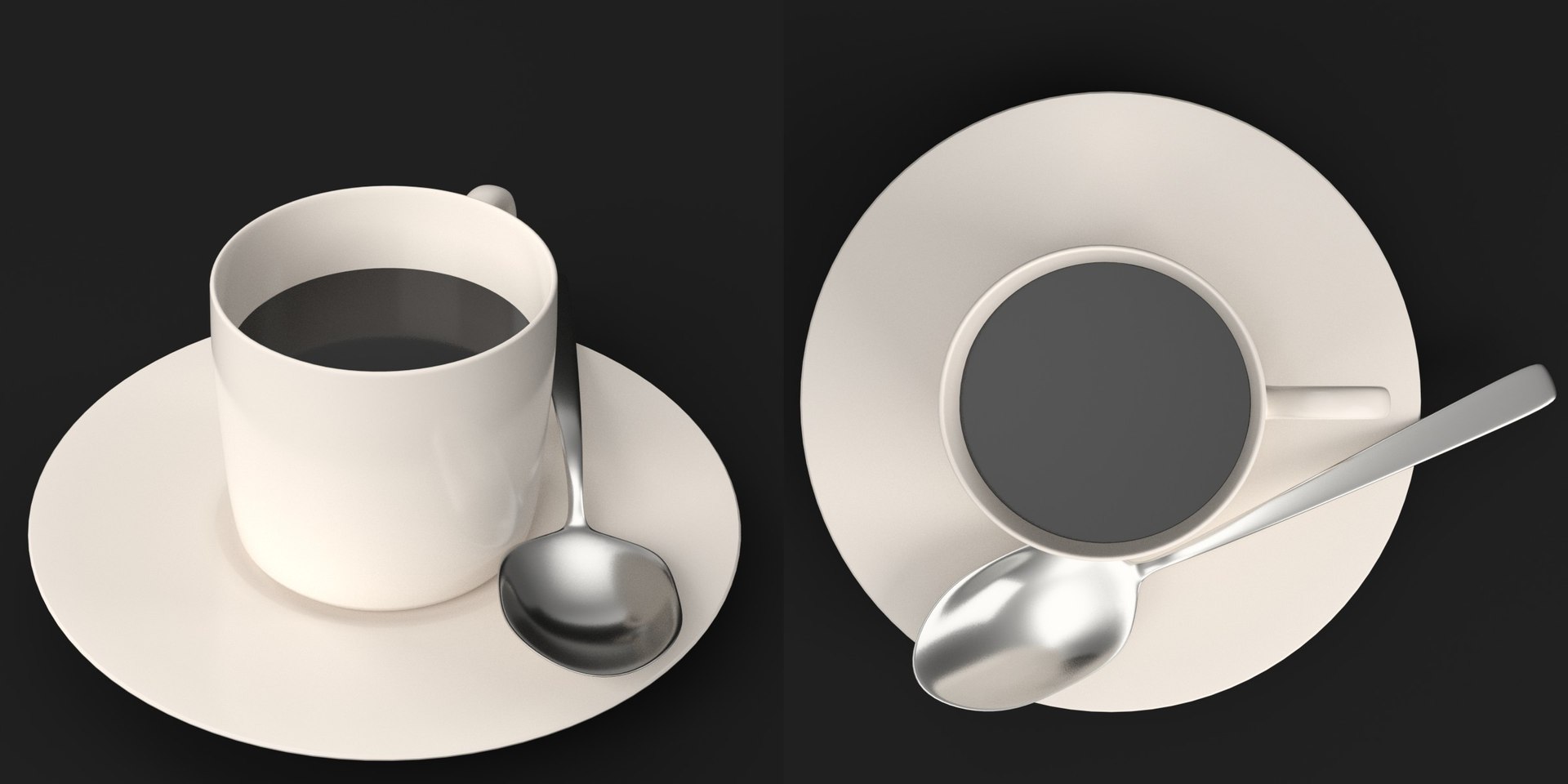 Coffee Cup Saucer Spoon Model - TurboSquid 1269328