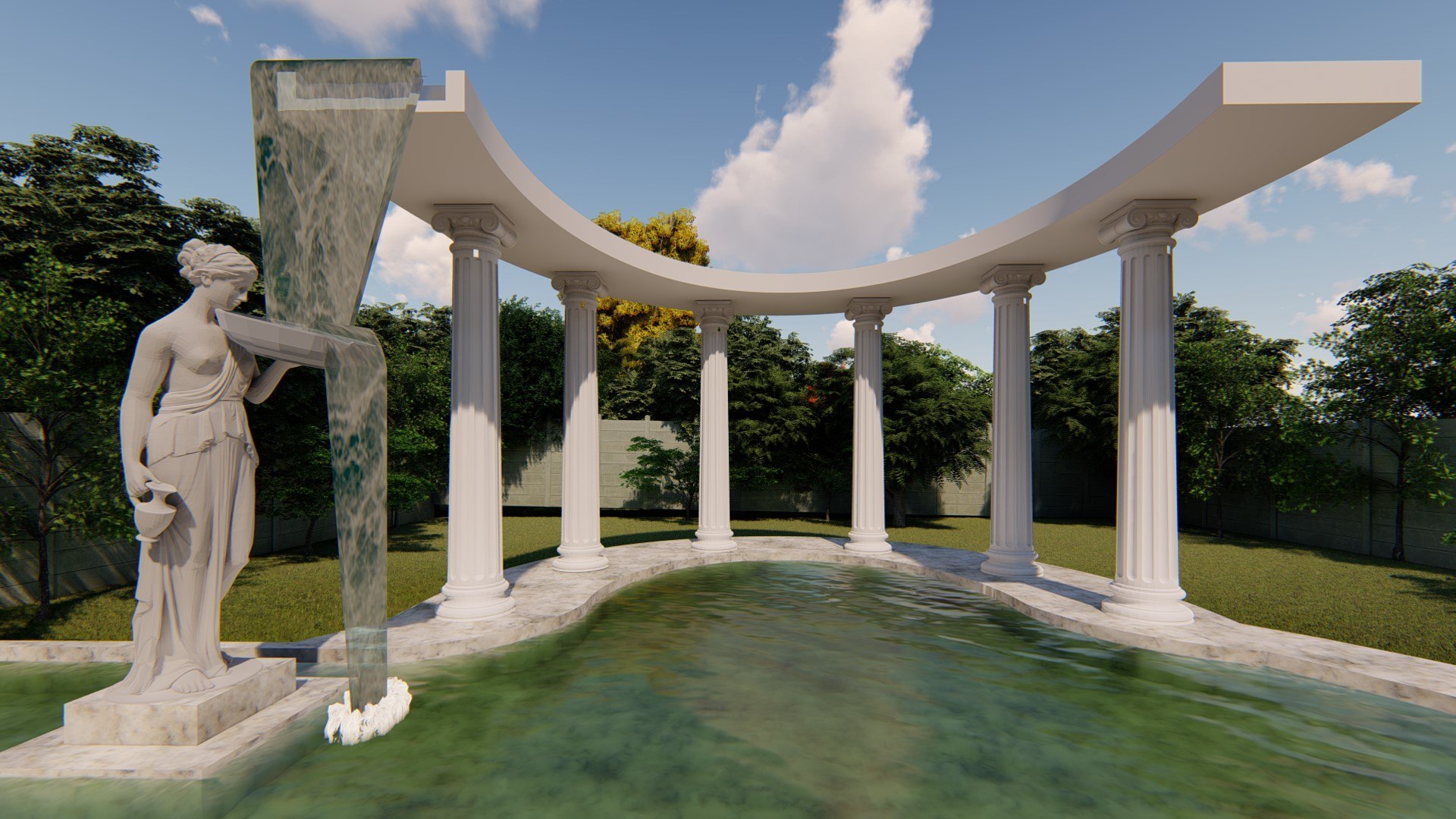 3D Greek Fountain Model - TurboSquid 1904065