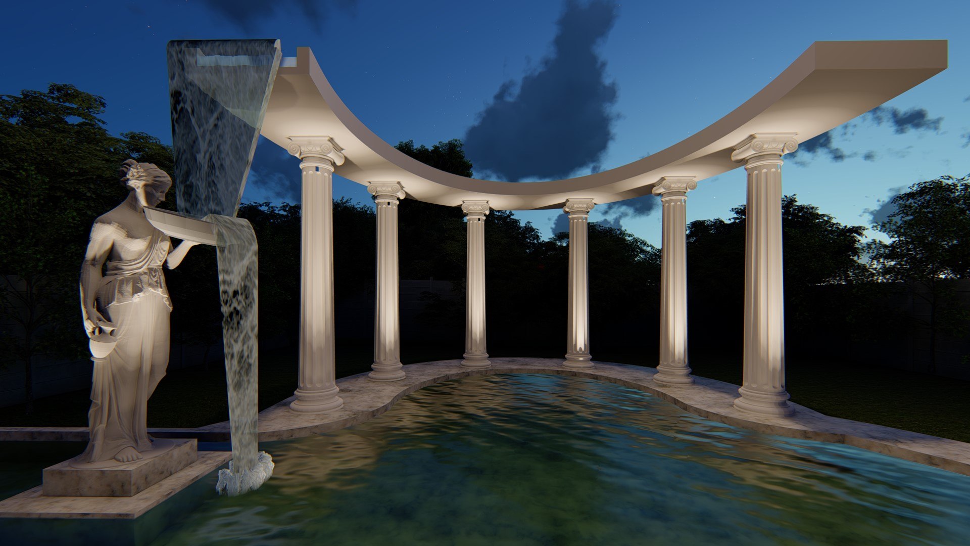3D Greek Fountain Model - TurboSquid 1904065