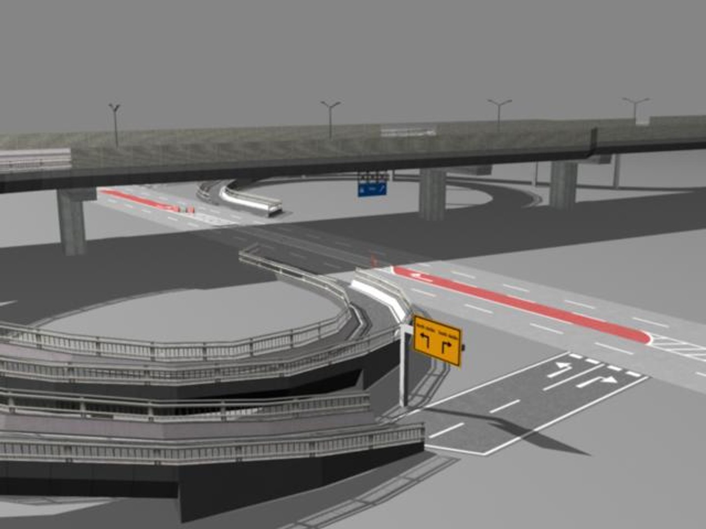 Highway Street Interchange 3d Model