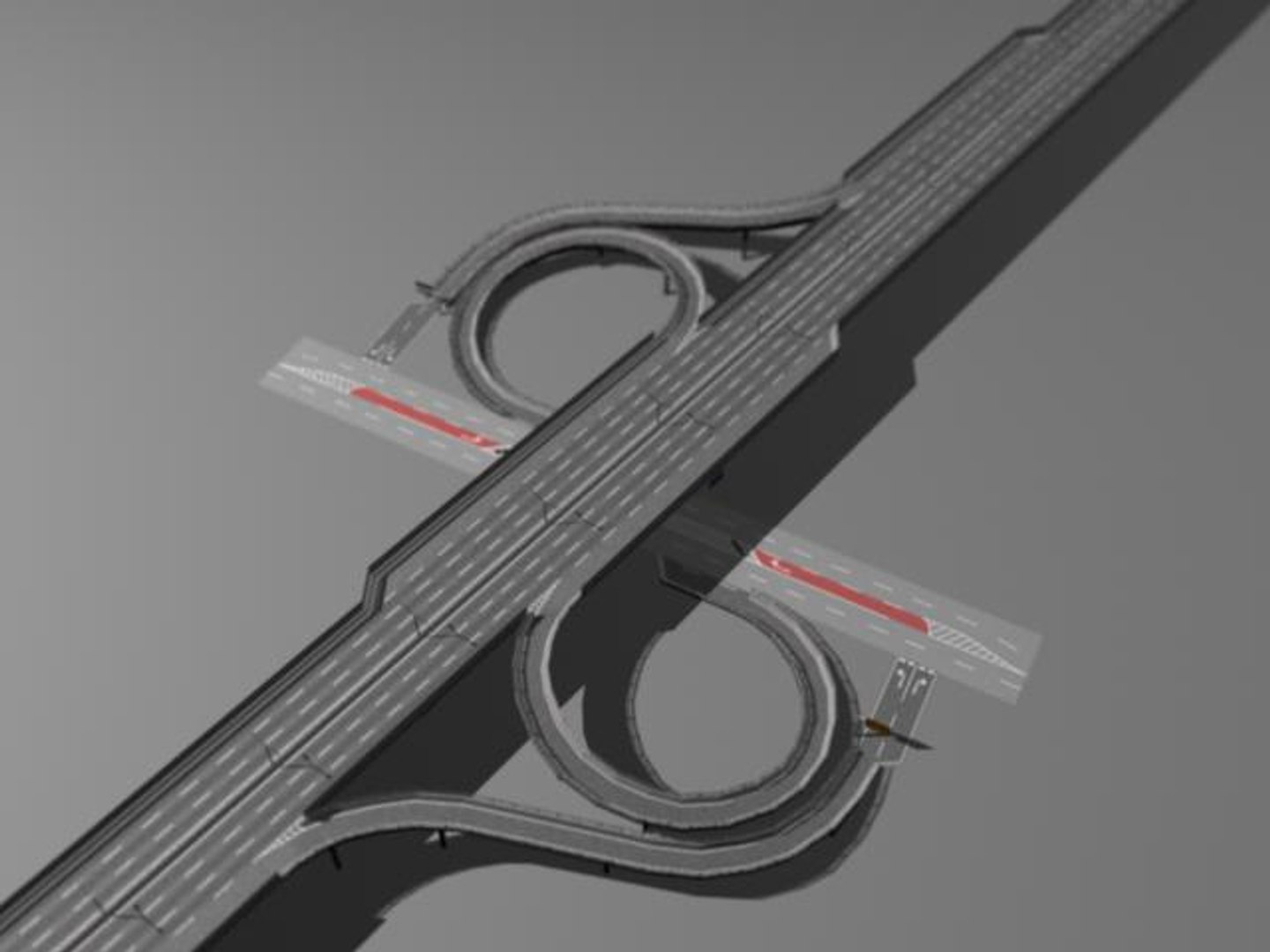 Highway Street Interchange 3d Model
