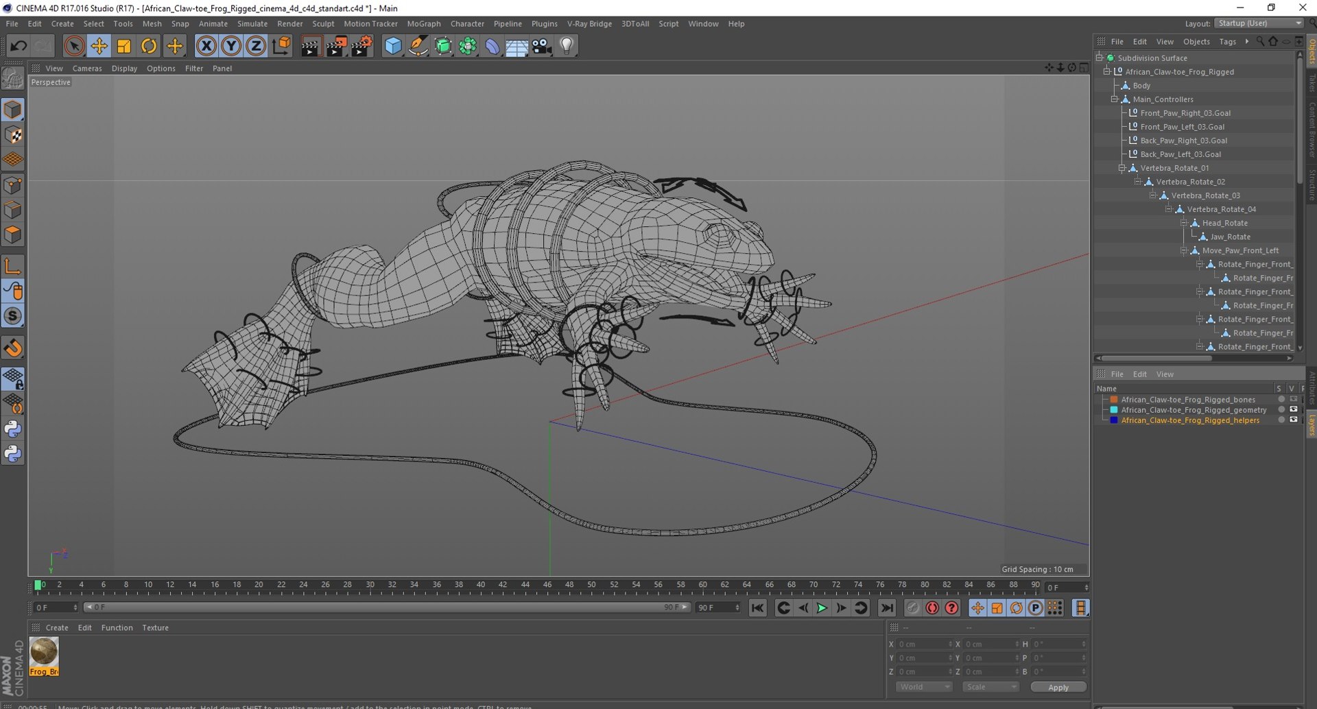 African Claw-toe Frog Rigged for Cinema 4D 3D model - TurboSquid 2146958