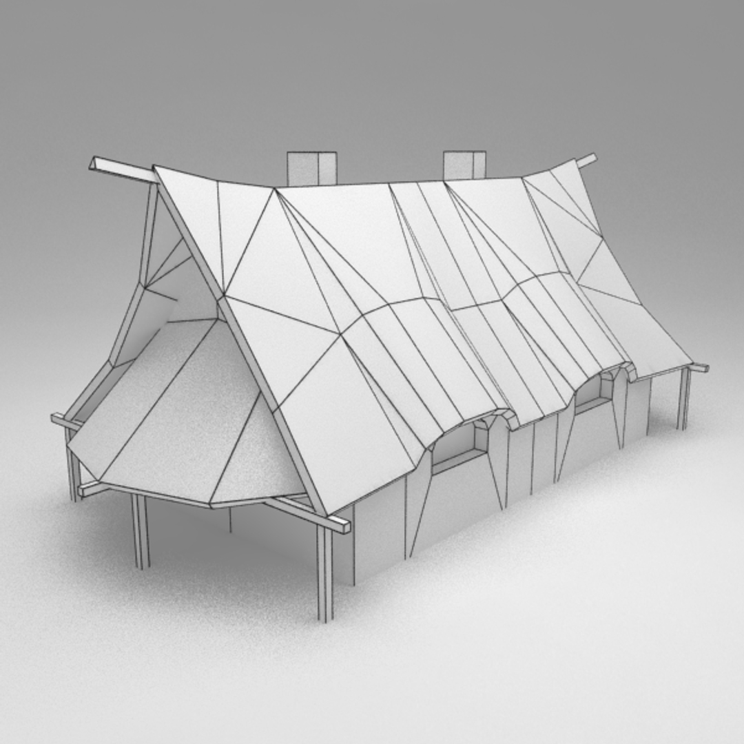 3d village house model