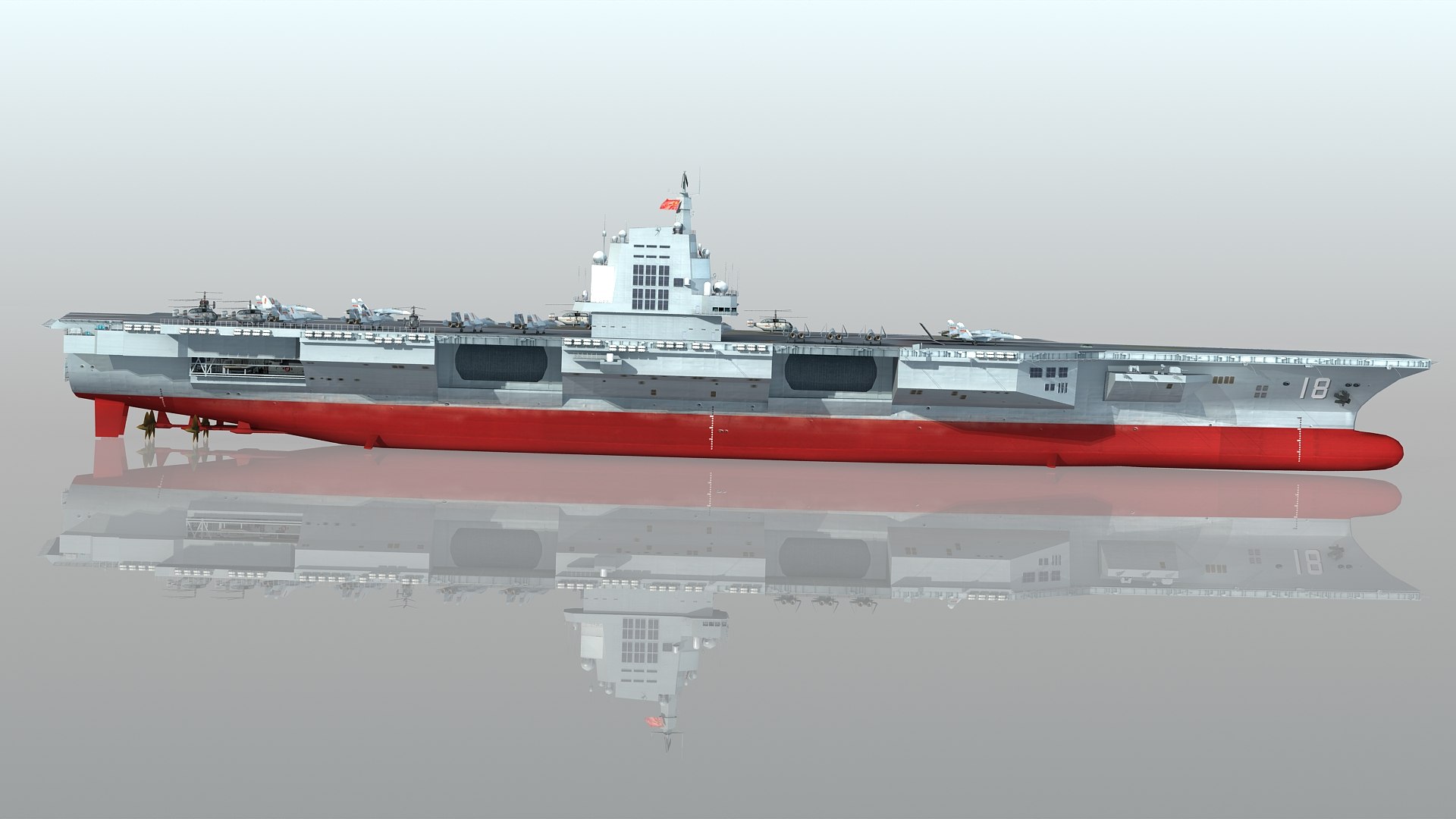 Chinese aircraft carrier CV 18 Fujian Type 003 model - TurboSquid 1968923