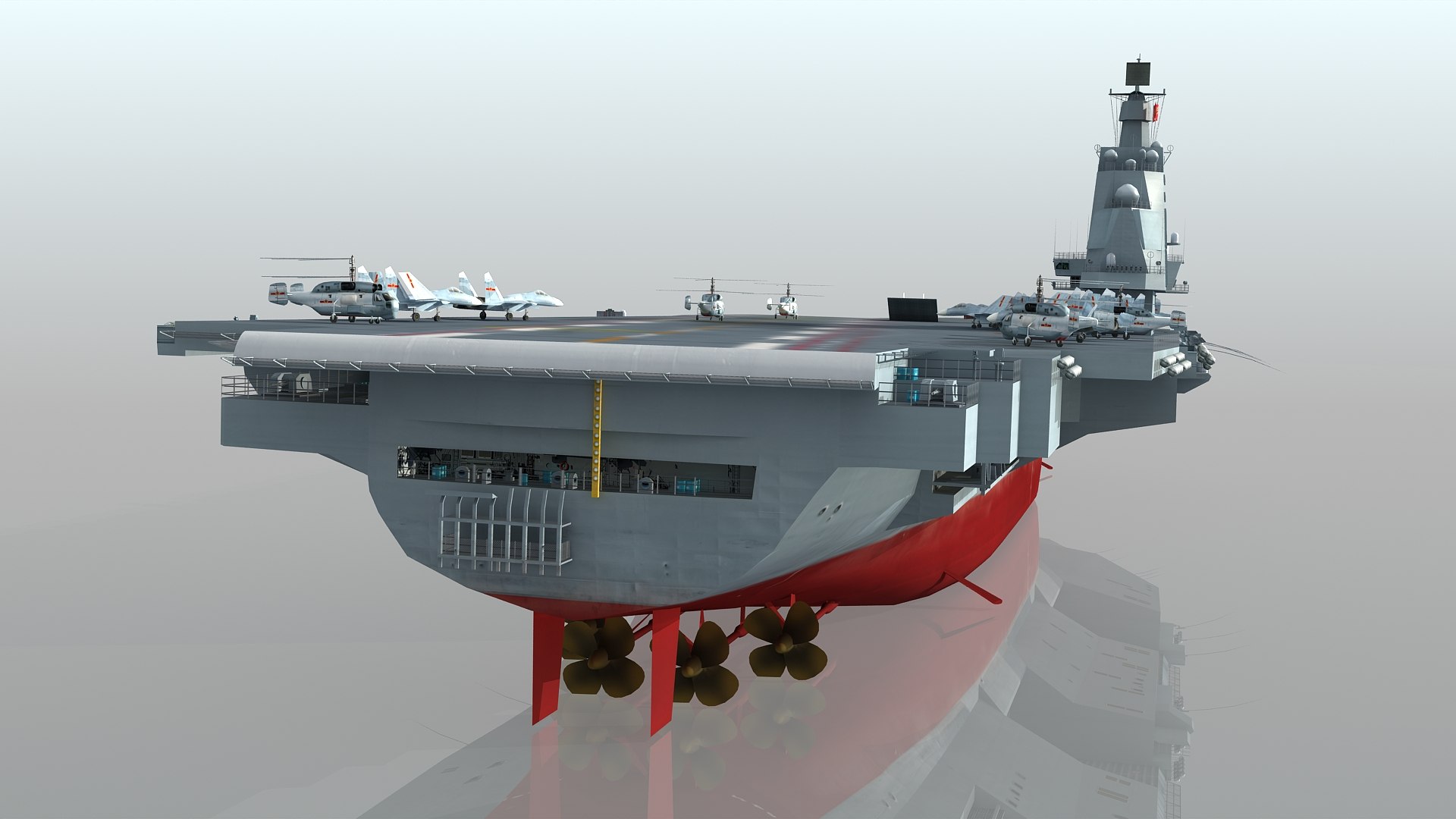 Chinese aircraft carrier CV 18 Fujian Type 003 model - TurboSquid 1968923
