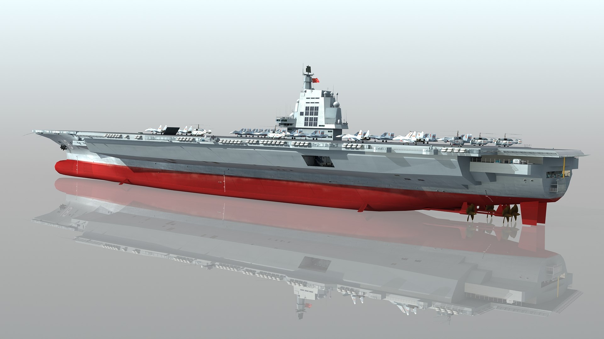 Chinese aircraft carrier CV 18 Fujian Type 003 model - TurboSquid 1968923