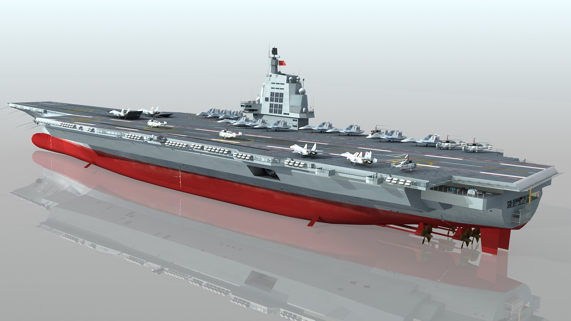 Chinese aircraft carrier CV 18 Fujian Type 003 model - TurboSquid 1968923