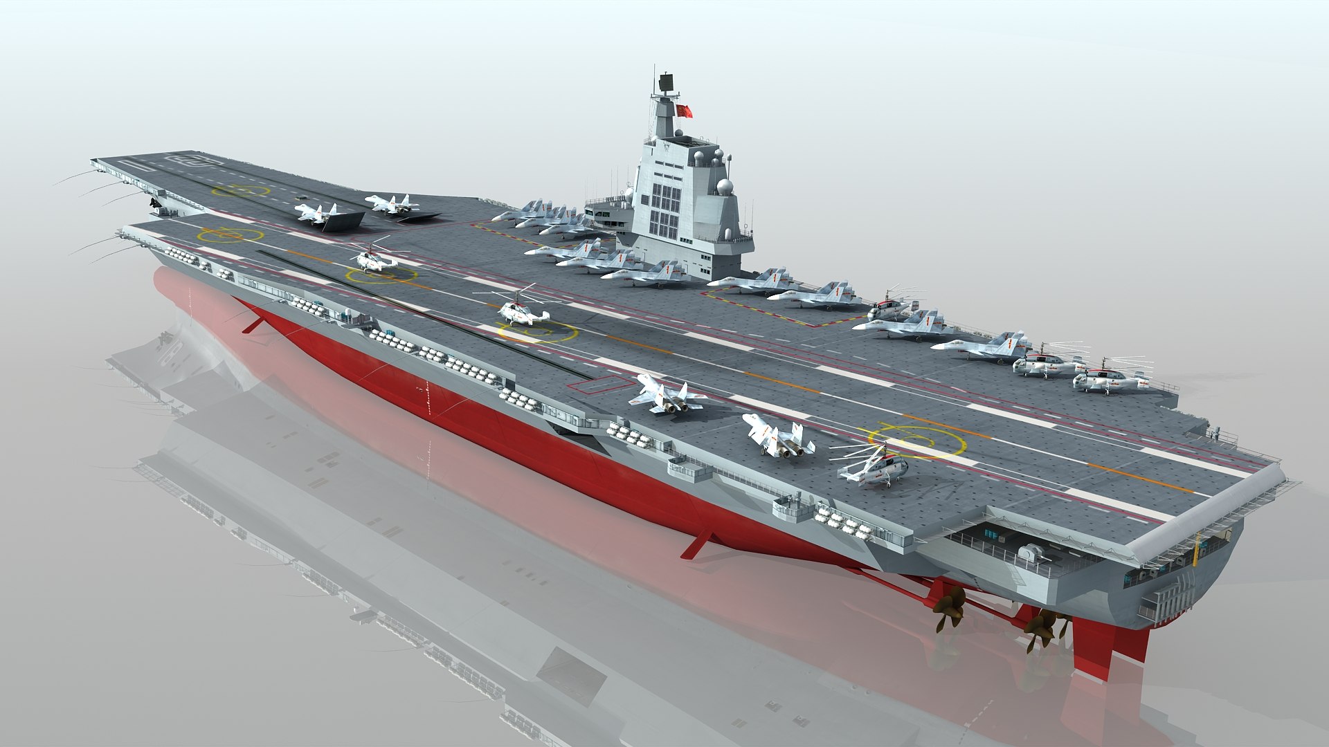 Chinese aircraft carrier CV 18 Fujian Type 003 model - TurboSquid 1968923