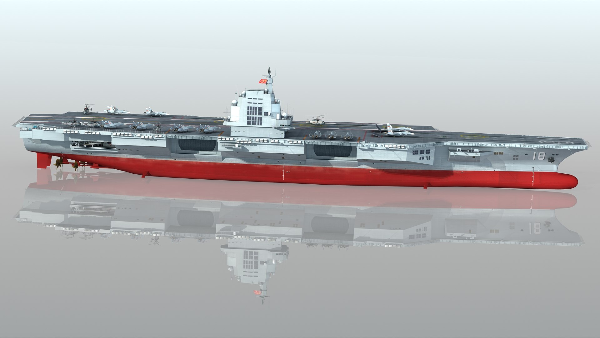 Chinese aircraft carrier CV 18 Fujian Type 003 model - TurboSquid 1968923