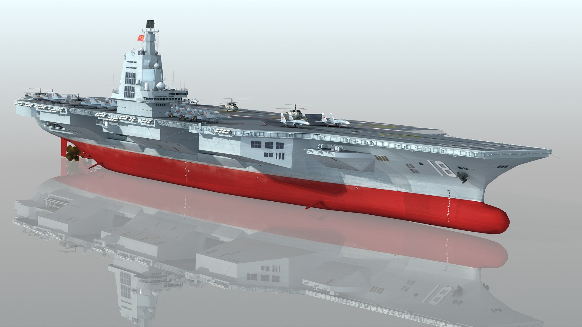 Chinese aircraft carrier CV 18 Fujian Type 003 model - TurboSquid 1968923