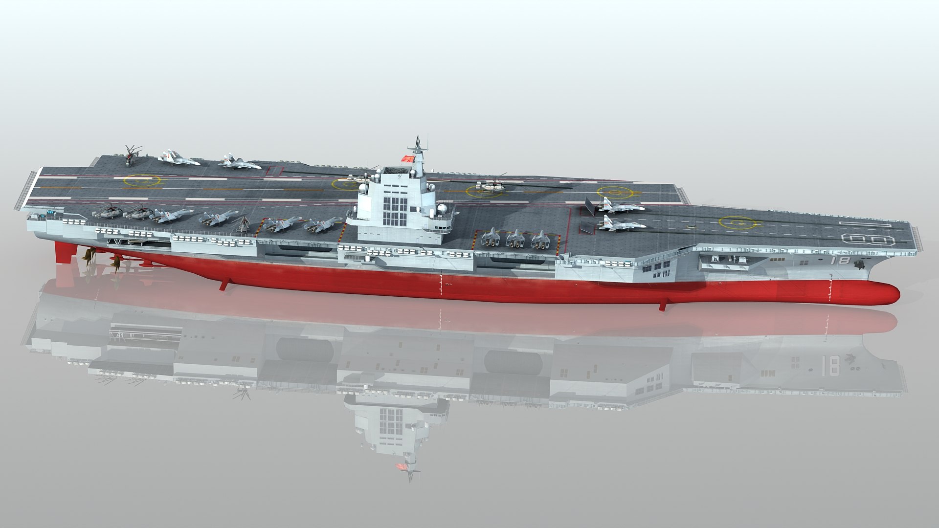Chinese aircraft carrier CV 18 Fujian Type 003 model - TurboSquid 1968923