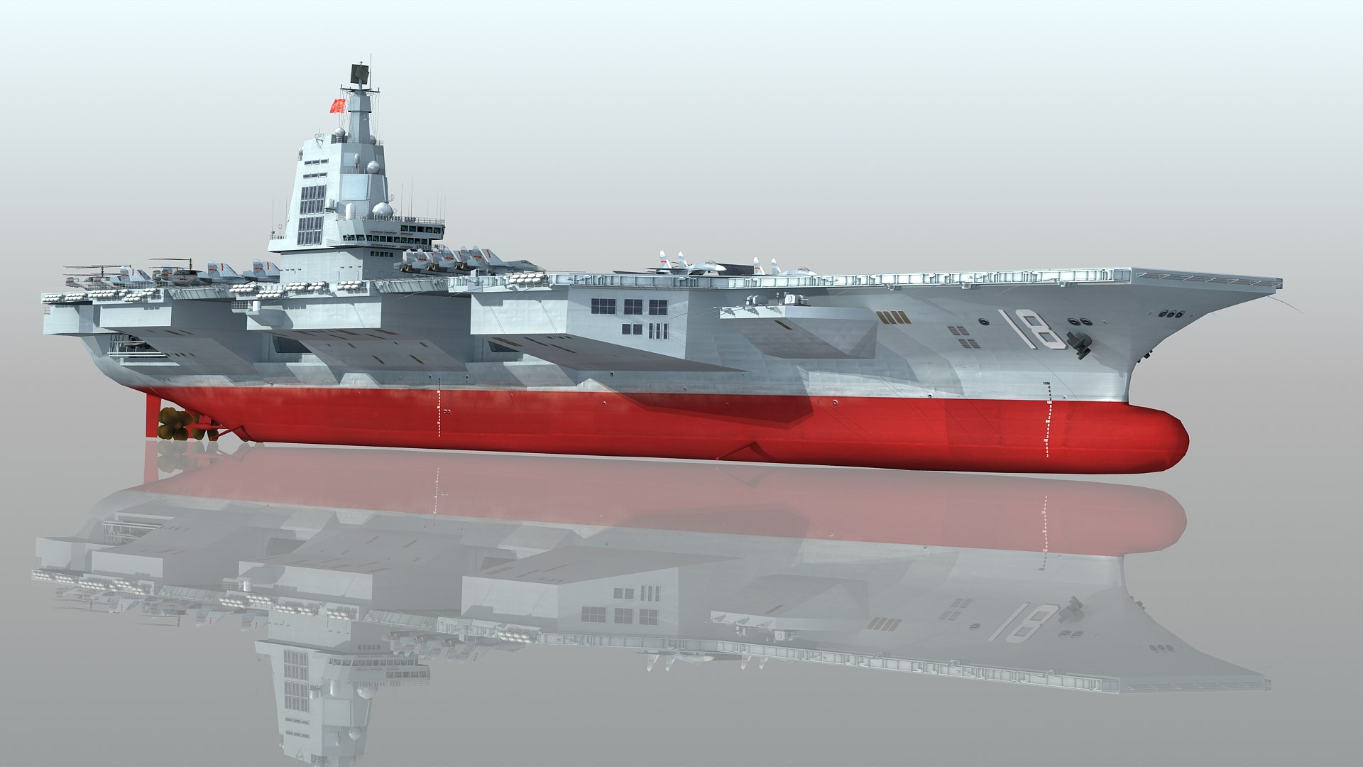 Chinese aircraft carrier CV 18 Fujian Type 003 model - TurboSquid 1968923