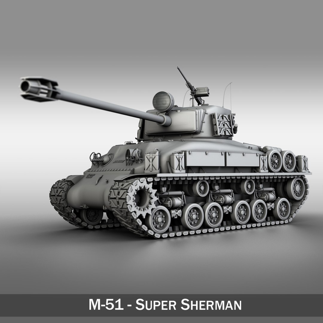 3d M-51 Super Sherman Tanks