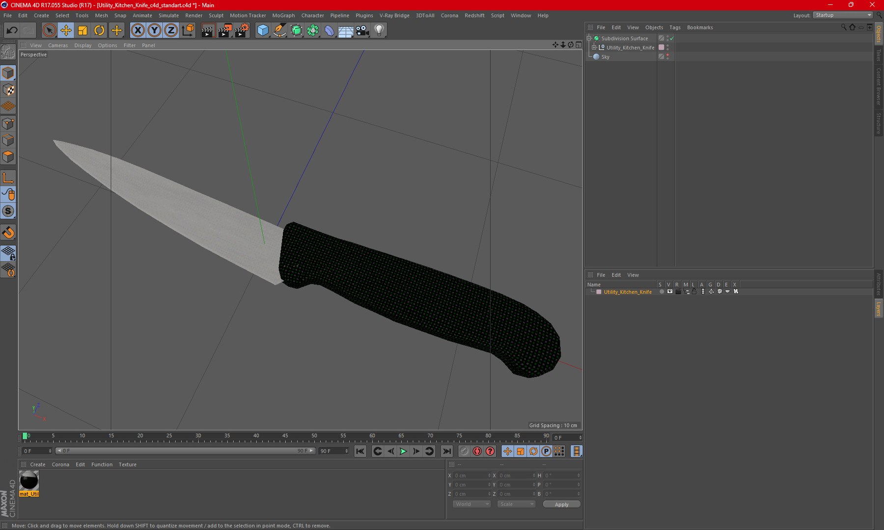 3D Utility Kitchen Knife model - TurboSquid 2108305