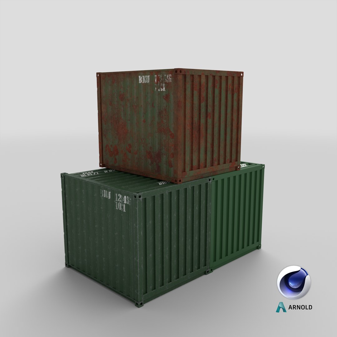 3D 10Ft Cargo Container - Green - TurboSquid 1970777