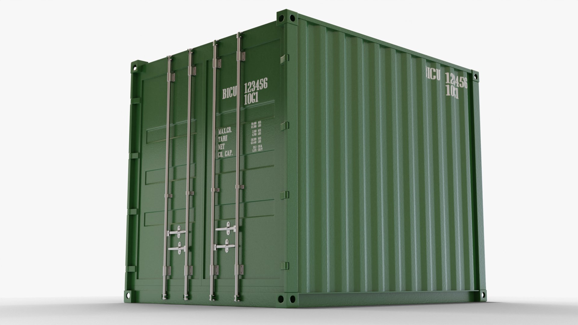 3D 10Ft Cargo Container - Green - TurboSquid 1970777