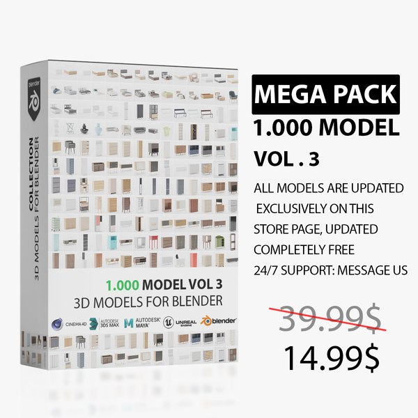 modelo 3d Mega Pack 1000 Modelos Interiores Vol 3 - TurboSquid 2208223