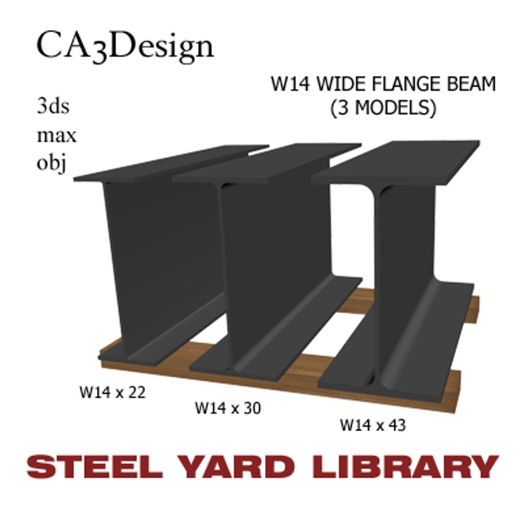 w14 wide flange beam 3d obj