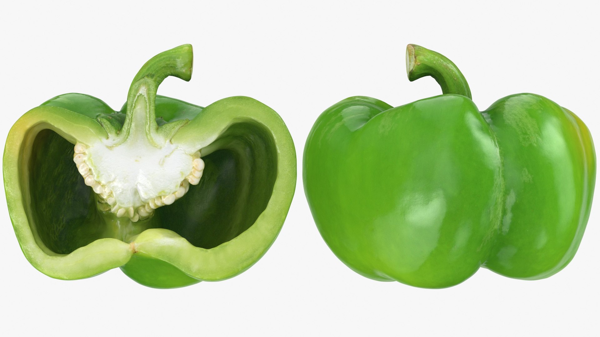 3D Model Green Bell Pepper Collection - TurboSquid 2262955