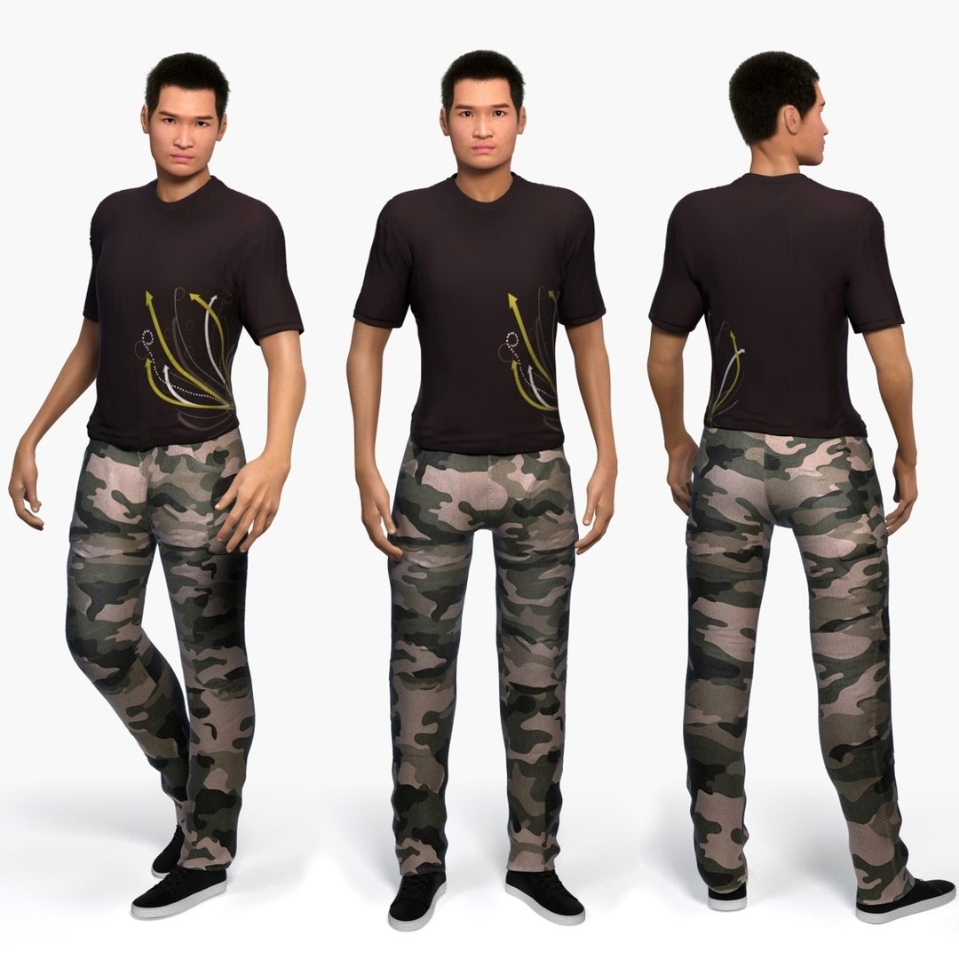 3d Asian Man Jin Model