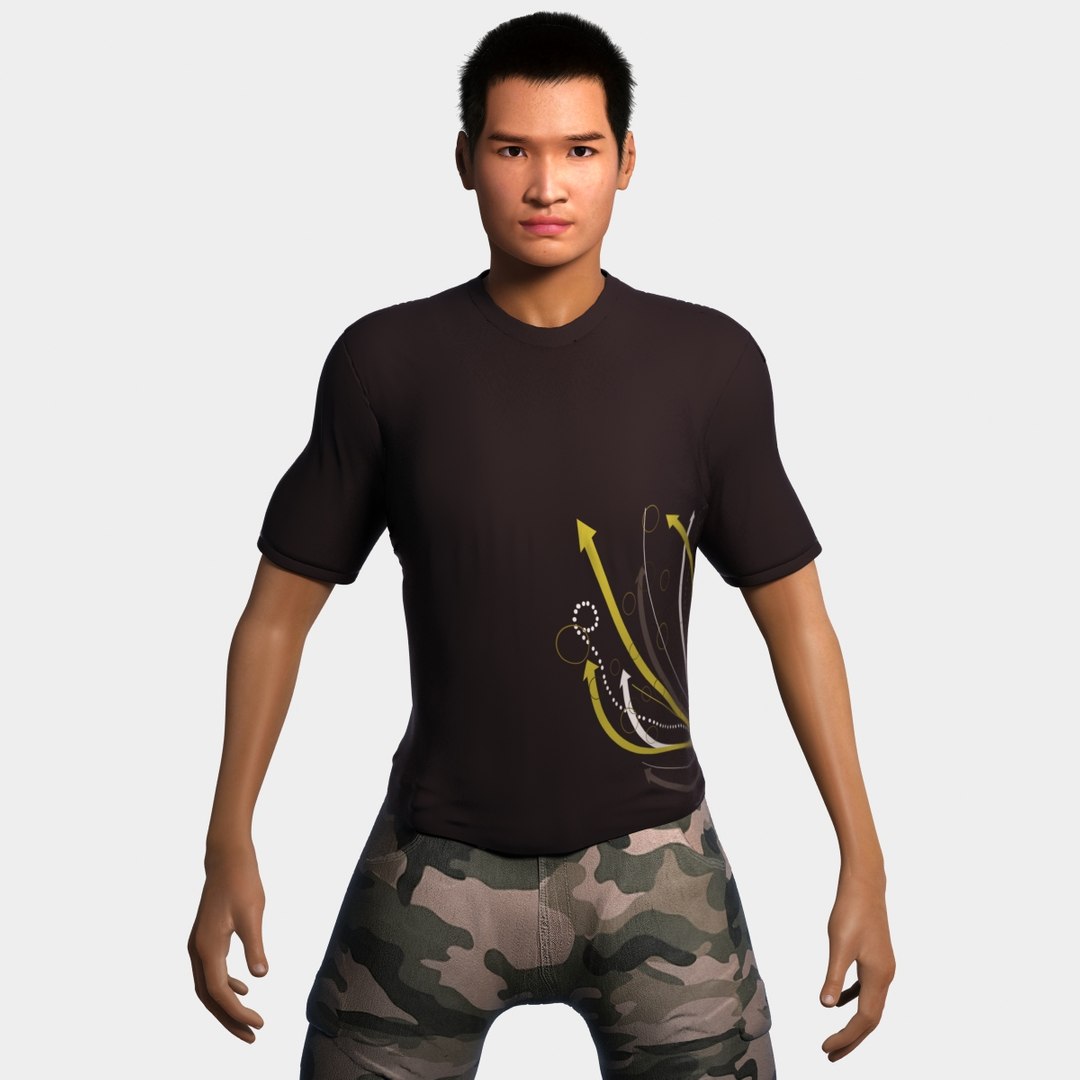 3d Asian Man Jin Model