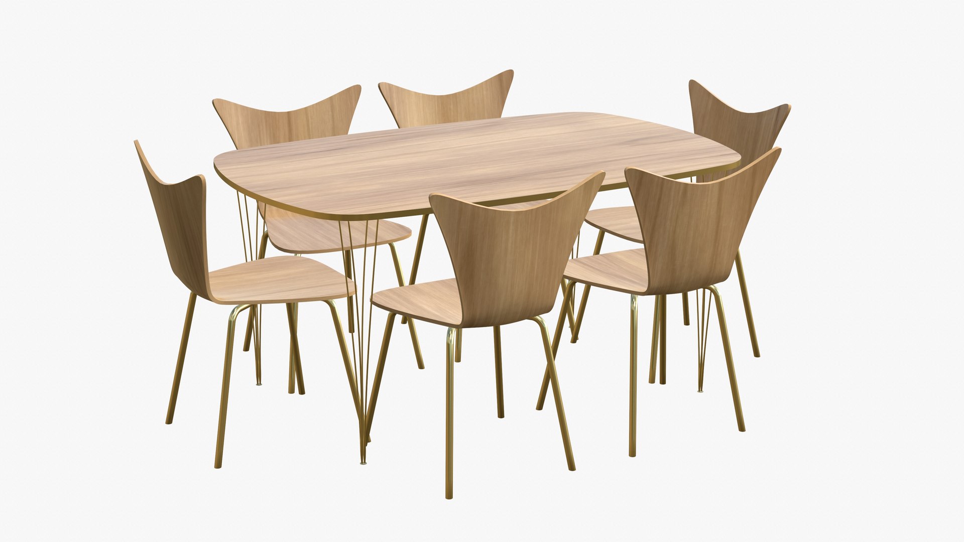 3D Dining Table 6 Seater Modern - TurboSquid 1791890