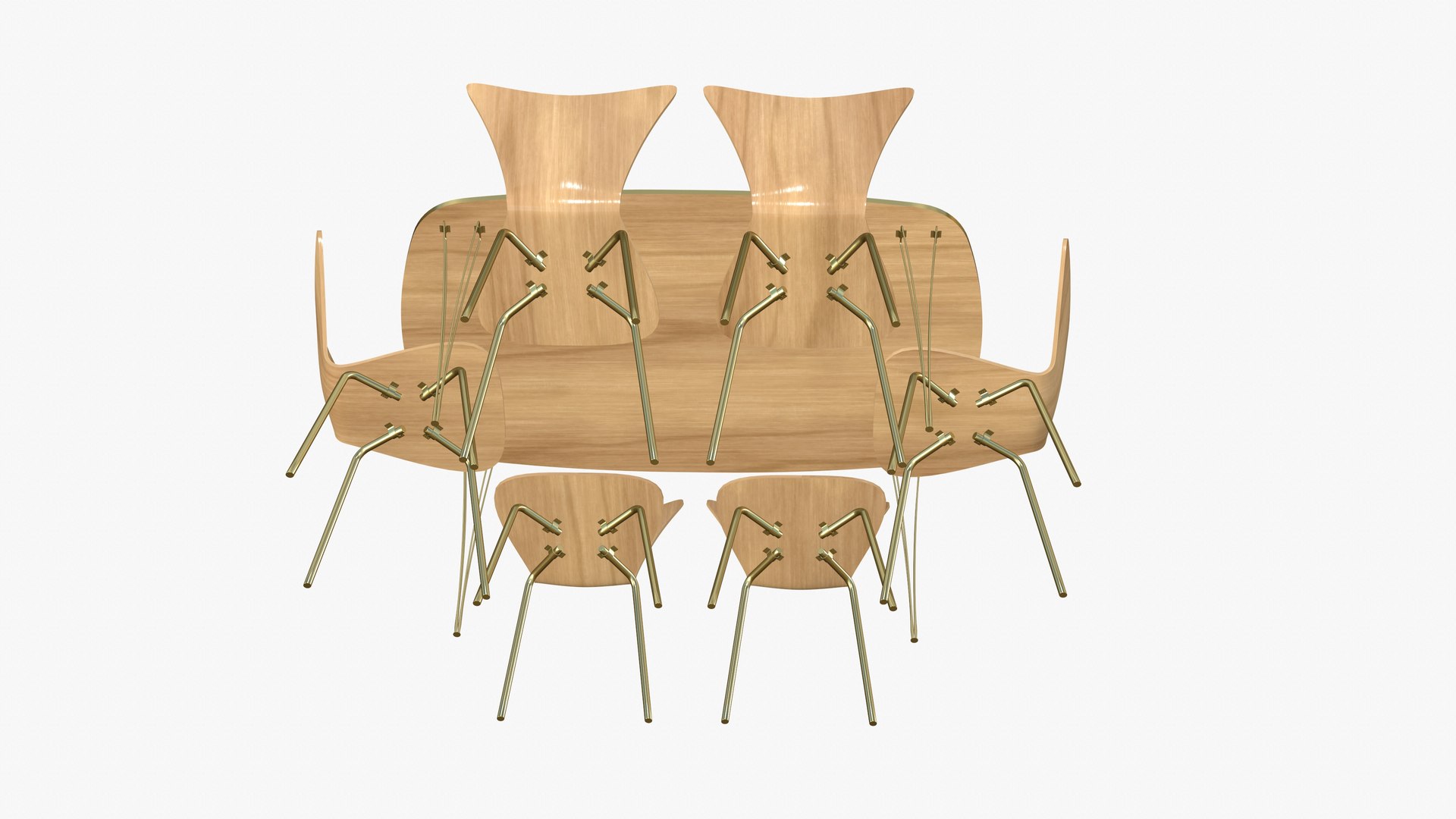 3D Dining Table 6 Seater Modern - TurboSquid 1791890