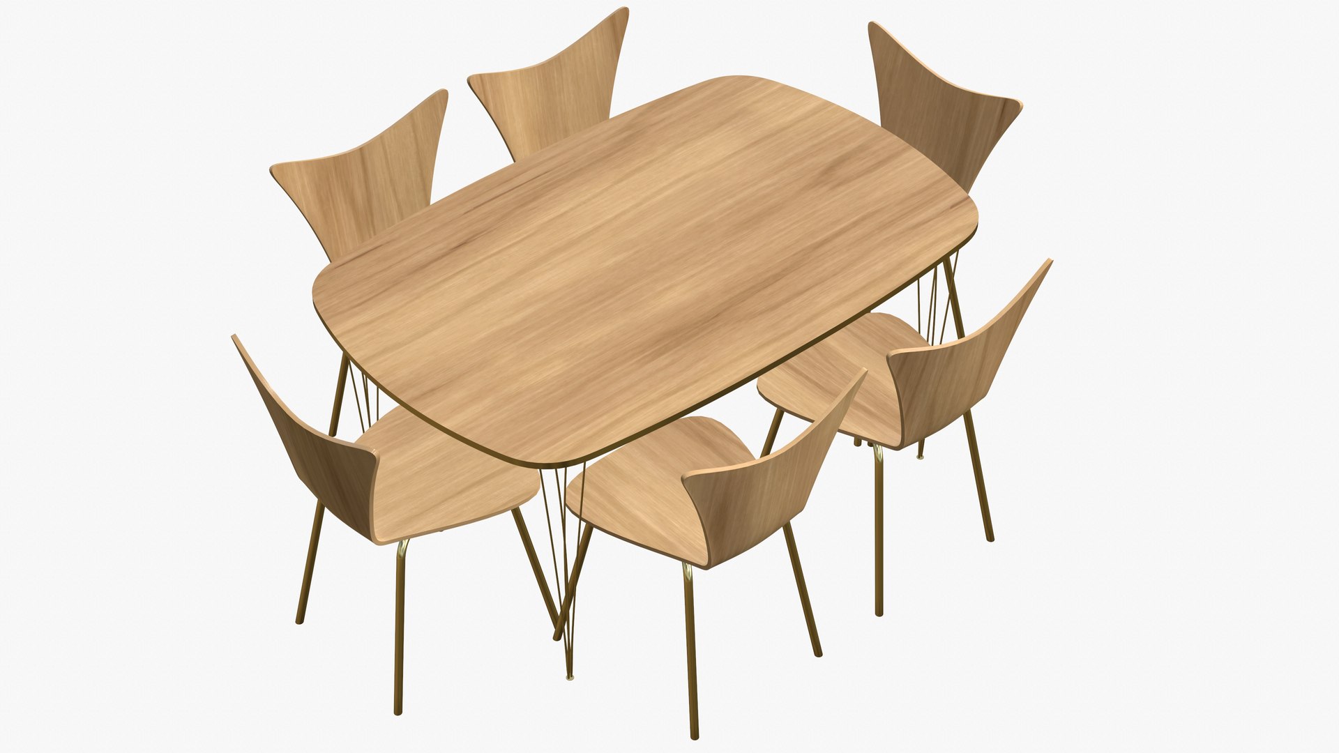 3D Dining Table 6 Seater Modern - TurboSquid 1791890