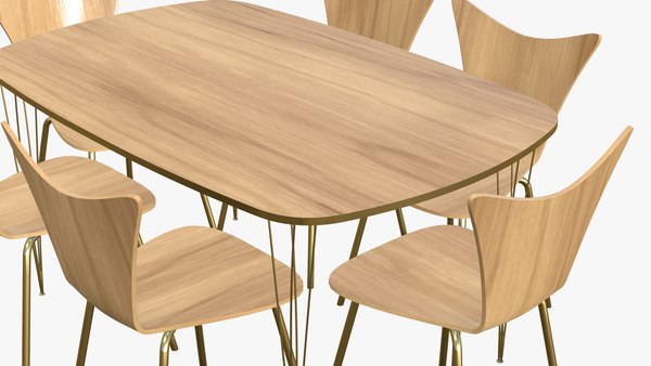 3D Dining Table 6 Seater Modern - TurboSquid 1791890